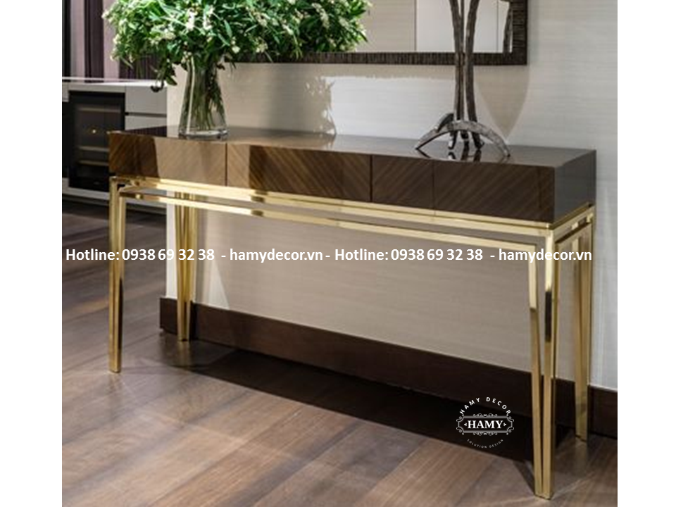 NHỮNG MẪU BÀN CONSOLE INOX MẠ MÀU HIỆN ĐẠI THIẾT KẾ ĐƠN GIẢN CHO PHÒNG KHÁCH